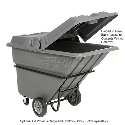 Global Industrial™ Heavy Duty Plastic Tilt Truck, 1 Cu. Yd. Cap,1250 ...