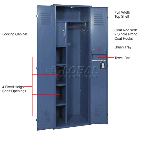 Penco® Vanguard™ 1-Tier 1 Door Executive Locker, 24"Wx24"Dx72"H, Marine ...