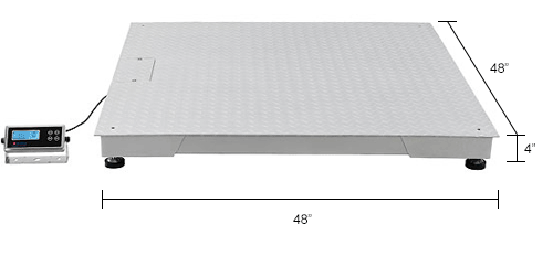 Global Industrial™ Pallet Scale With LCD Indicator, 4' x 4', 5,000 lb x ...