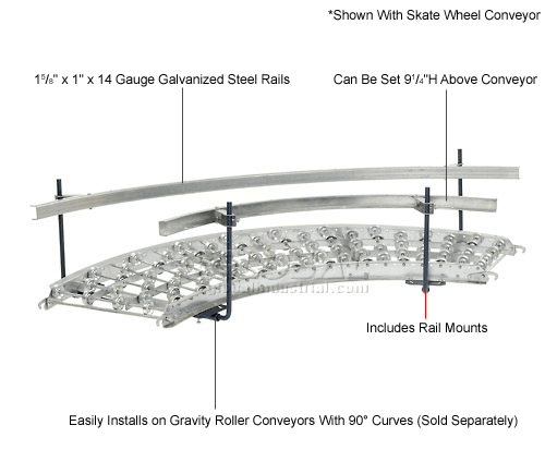 Conveyors | Roller Gravity | Steel Guard Rail Kit (Pair) for Omni ...
