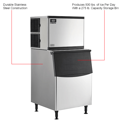 Nexel® Modular Ice Machine With Storage Bin, Air Cooled, 500 Lb ...