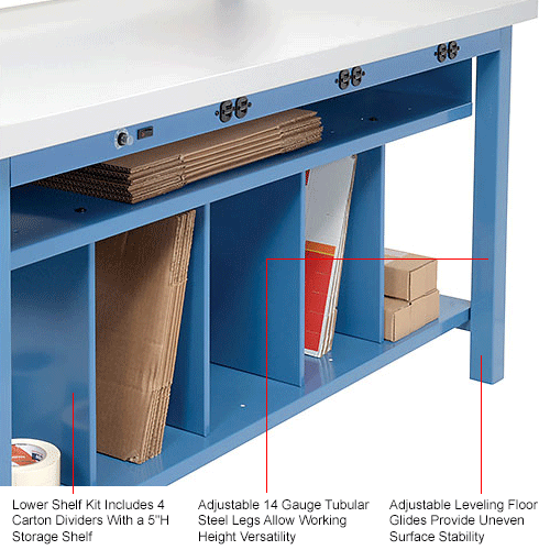 Global Industrial™ Complete Packing Workbench W/Power Apron, Laminate ...