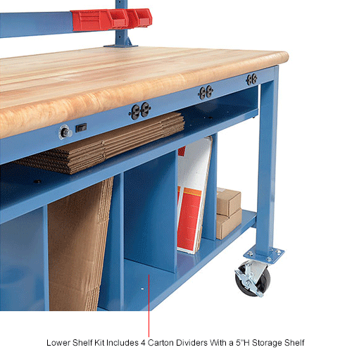 Global Industrial™ Complete Mobile Packing Workbench W/Power, Maple ...