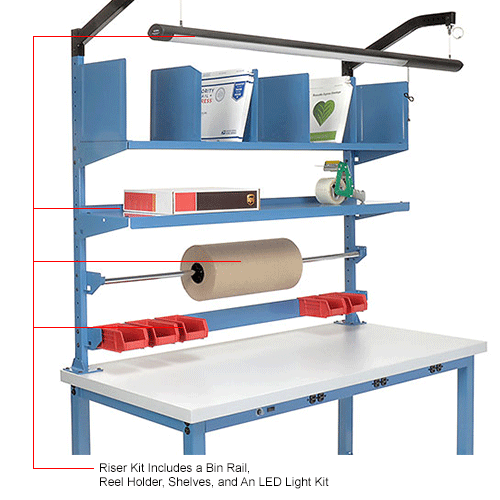 Global Industrial™ Packing Workbench W/Riser Kit & Power Apron ...