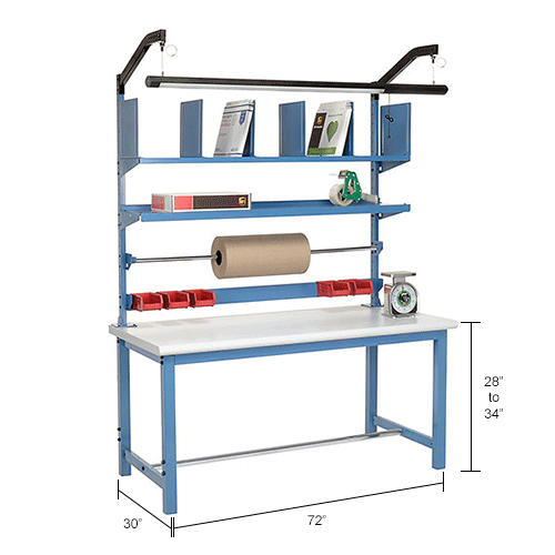 Global Industrial™ Packing Workbench W/Riser Kit, Laminate Safety Edge ...