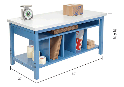 Global Industrial™ Packing Workbench W/Lower Shelf Kit, Laminate Square ...