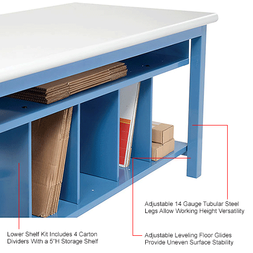 Global Industrial™ Packing Workbench W/Lower Shelf Kit, Laminate Safety ...