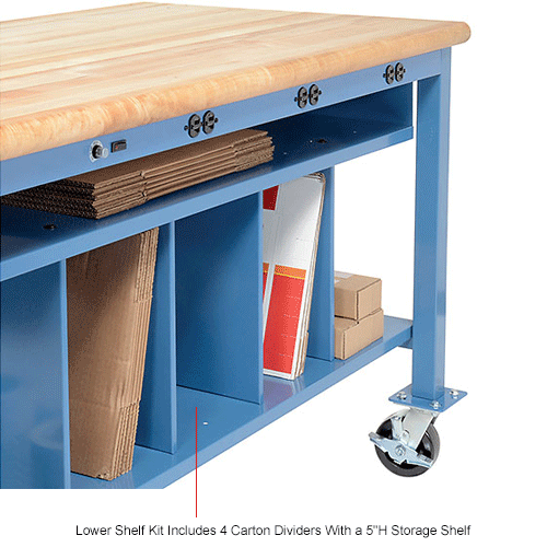 Global Industrial™ Mobile Packing Workbench W/Lower Shelf & Power ...