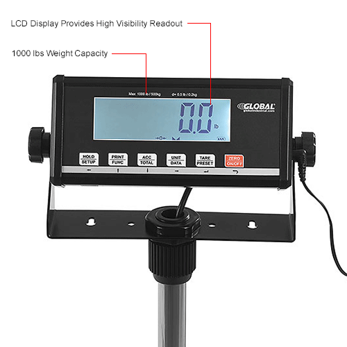 Global Industrial® Digital Floor Scale With LCD Indicator & Stand ...