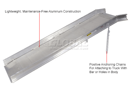 Magliner® VR39092 Aluminum Truck & Van Walk Ramp Apron Style 9 Ft Long