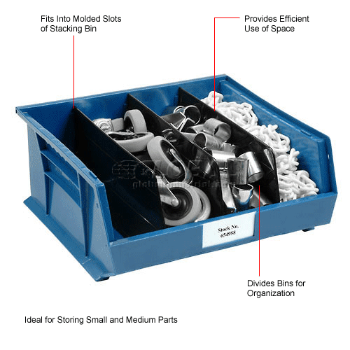 Divider DUS245 for 10-7/8"D x 5"H Stacking Bin Pack of 6