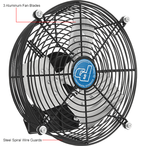 Continental Dynamics® Direct Drive 10" Exhaust Fan W/ Shutter, 1 Speed ...