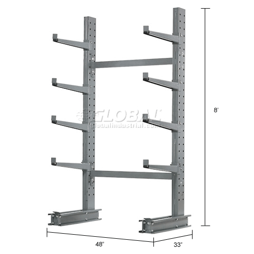 Global Industrial™ Single Sided Cantilever Rack Starter, 2" Lip, 48 ...