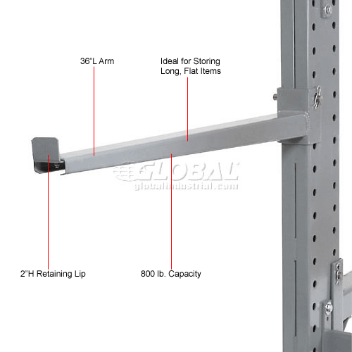 Global Industrial™ Double Sided Cantilever Rack Starter, 2" Lip, 72 ...