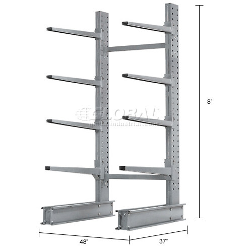 Global Industrial™ Single Sided Cantilever Rack Starter, 48"Wx37"Dx96"H