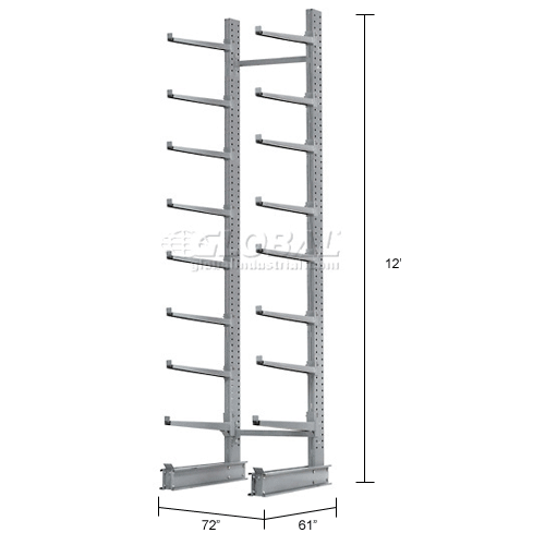 Global Industrial™ Single Sided Cantilever Rack Starter, 2" Lip, 72 ...