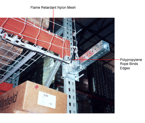 Pallet Rack Netting One Bay, 99"W x 48"H, 1-3/4" Sq. Mesh, 1250 lb Rating