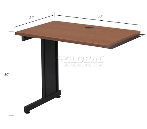 Interion® 36"W Left Handed Return Table, Cherry