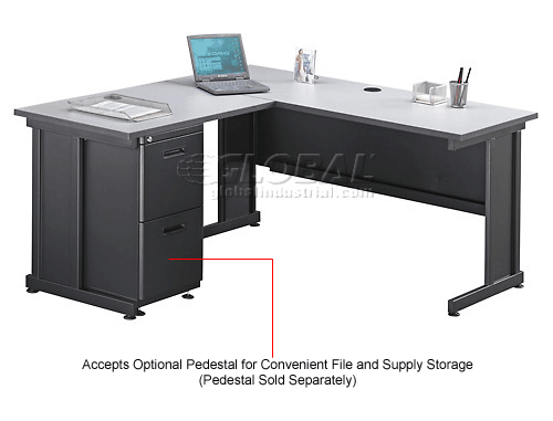 Interion® 36"W Left Handed Return Table, Gray