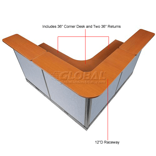 Interion® L-Shaped Electric Reception Station, 80"W x 80"D x 46"H ...