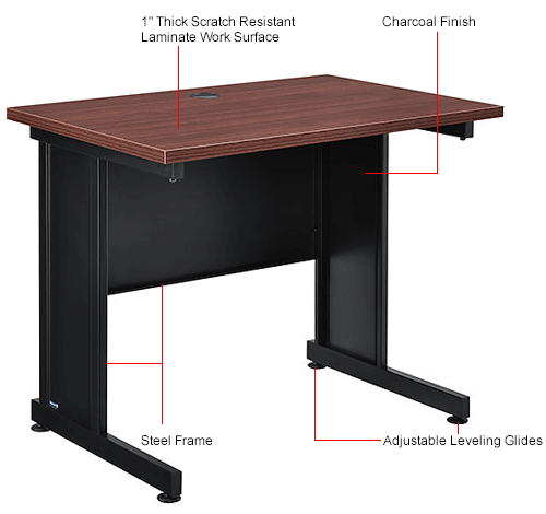 Interion® 36" Desk - Mahogany