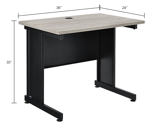 Interion® 36" Desk - Rustic Gray