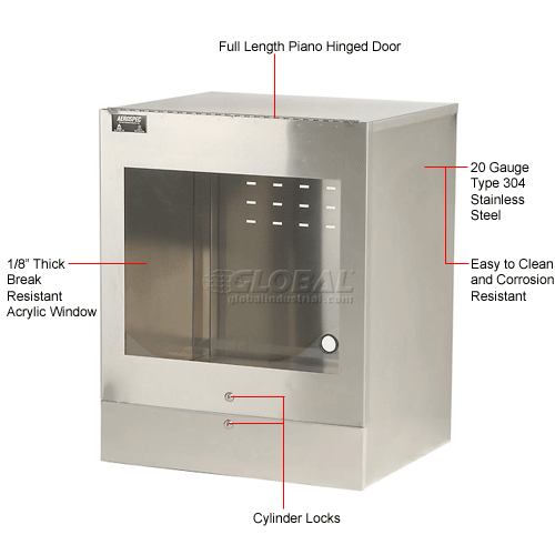 AERO Manufacturing Stainless Steel Countertop Computer Cabinet