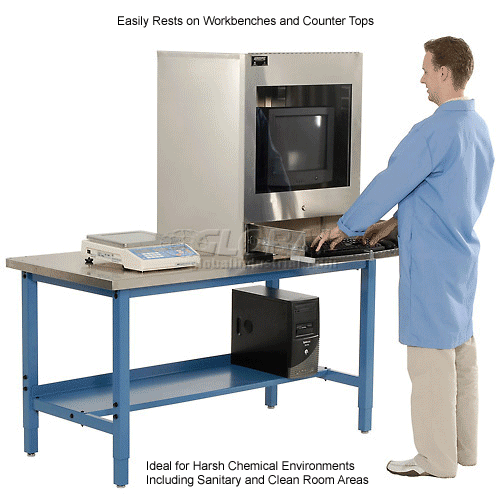 AERO Manufacturing Stainless Steel Countertop Computer Cabinet