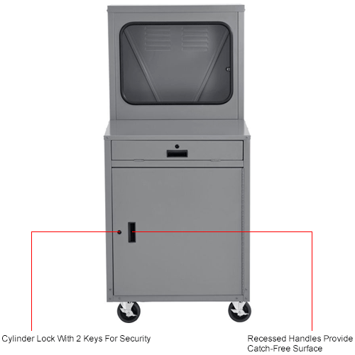 Global Industrial™ Mobile Heavy-Duty LCD Computer Cabinet, Dark Gray ...