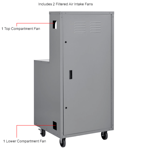 Global Industrial™ Mobile Heavy-Duty LCD Computer Cabinet, Dark Gray ...