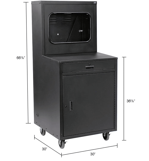 Global Industrial™ Mobile Heavy-Duty LCD Computer Cabinet, Black ...