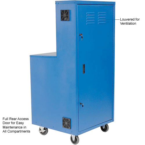 Global Industrial™ Mobile Heavy-Duty LCD Computer Cabinet, Blue ...