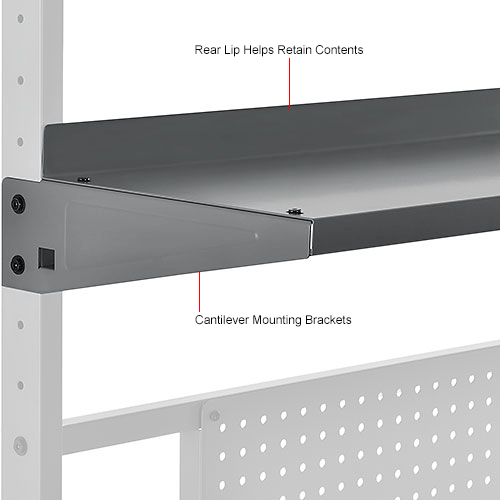 Global Industrial™ Steel Upper Shelf, 72"W x 12"D, Gray