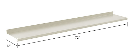 Global Industrial™ Steel Upper Shelf, 72"W x 12"D, Tan