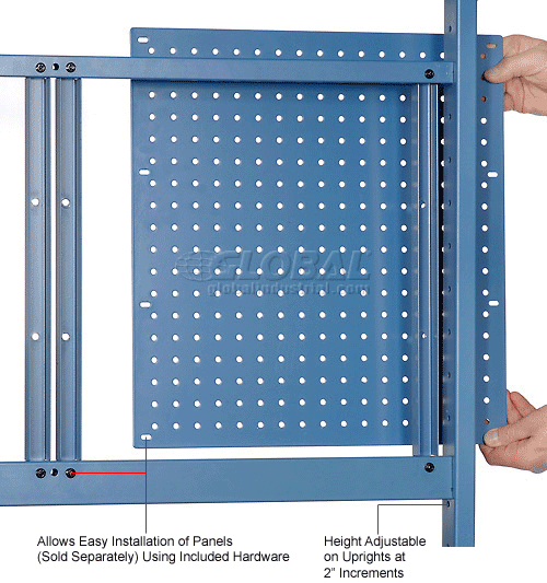 Global Industrial™ Panel Mounting Kit for 60"W Bench - Blue