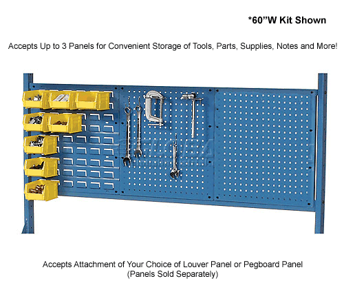 Global Industrial™ Panel Mounting Kit for 60"W Bench - Blue