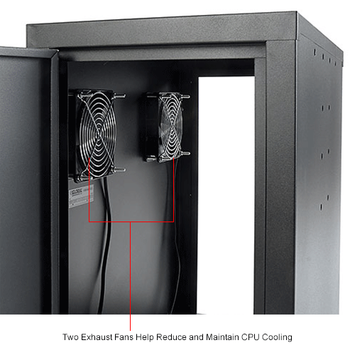 Global Industrial™ Computer CPU Side Cabinet with Front/Rear Doors and ...
