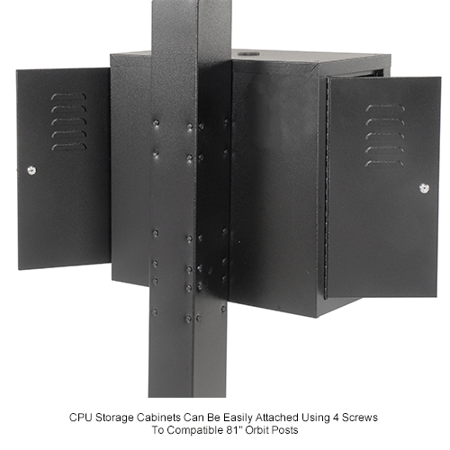 Global Industrial™ Computer CPU Side Cabinet with Front/Rear Doors and ...