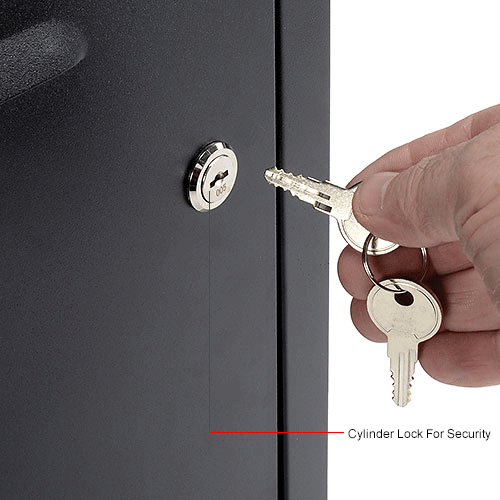 Global Industrial™ Computer CPU Side Cabinet with Front/Rear Doors and ...