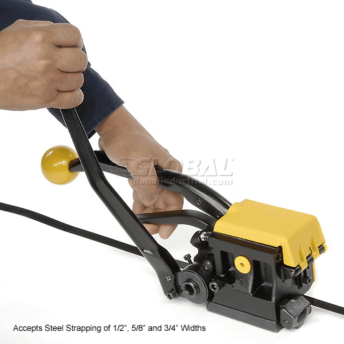 Pac Strapping Sealless Strapping Tool w/ Adjustable Strap Width, Yellow ...