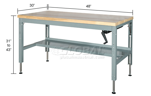 Parent Standard Workbench W/ C Channel Leg, Maple Square Edge, 48"W x ...