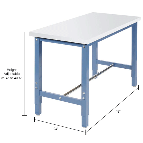 Global Industrial™ 48x24 Adj. Height Workbench, Square Tube Leg ...