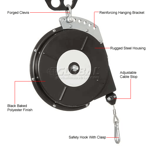 Gleason Reel Constant Pull Tool Balancer, 8-3/4"W x 3-1/3"D, 10 Lb ...
