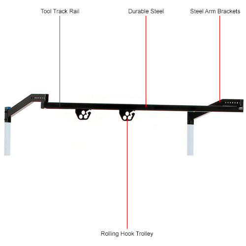 Global Industrial™ Tool Balancer Track Kit, 72"W, Black