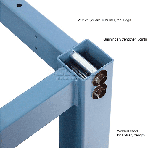 Global Industrial™ Workbench Frame W/ Adjustable Leg, 57-5/8"W x 27-9/ ...