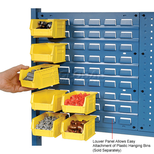 Global Industrial™ 18" Pegboard & 18" Louver Panel Kit, 54"W, Blue