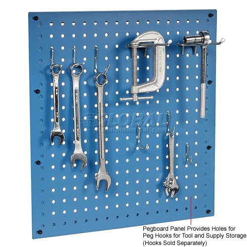Global Industrial™ 18" Pegboard & 18" Louver Panel Kit, 54"W, Blue