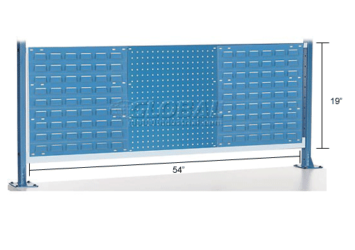 Global Industrial™ 18" Pegboard & 18" Louver Panel Kit, 54"W, Blue