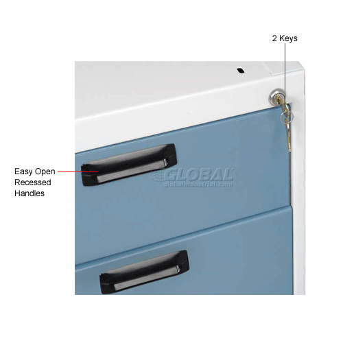 Pro-Line Steel Cabinet W/ 4 Drawers, 18"W x 26"D, Blue