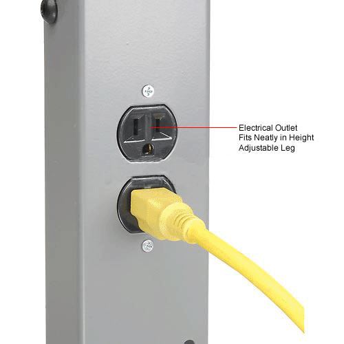 Global Industrial™ Adjustable Height Steel C-Channel Leg For Workbench ...